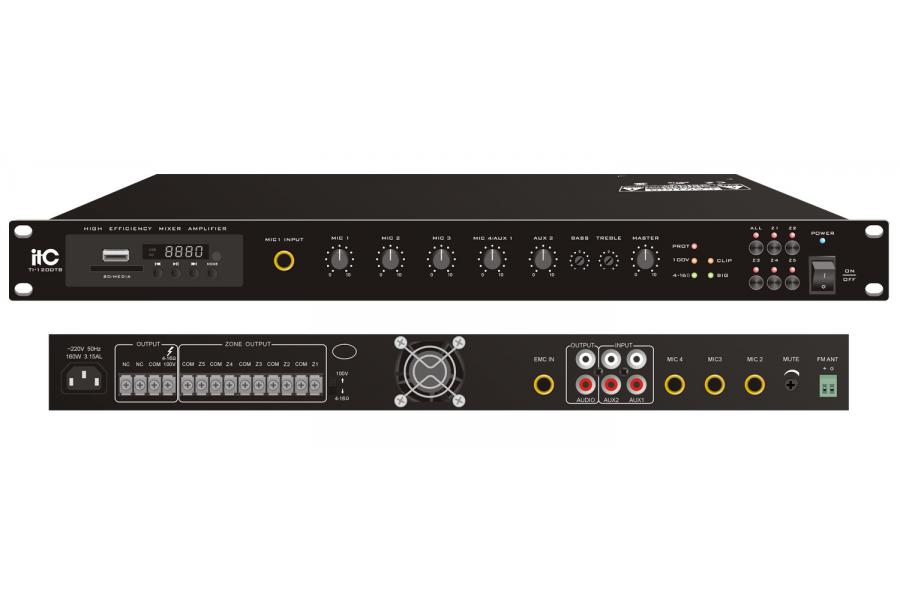 Bộ khuếc đại 5 vùng loa ITC TI-240DTB, phát nhạc MP3, FM, Bluettooth ...